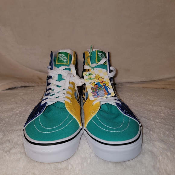 Vans | Shoes | Vans Sesame Street Sk8 Hi Oscar Big Bird Elmo Mens Size ...